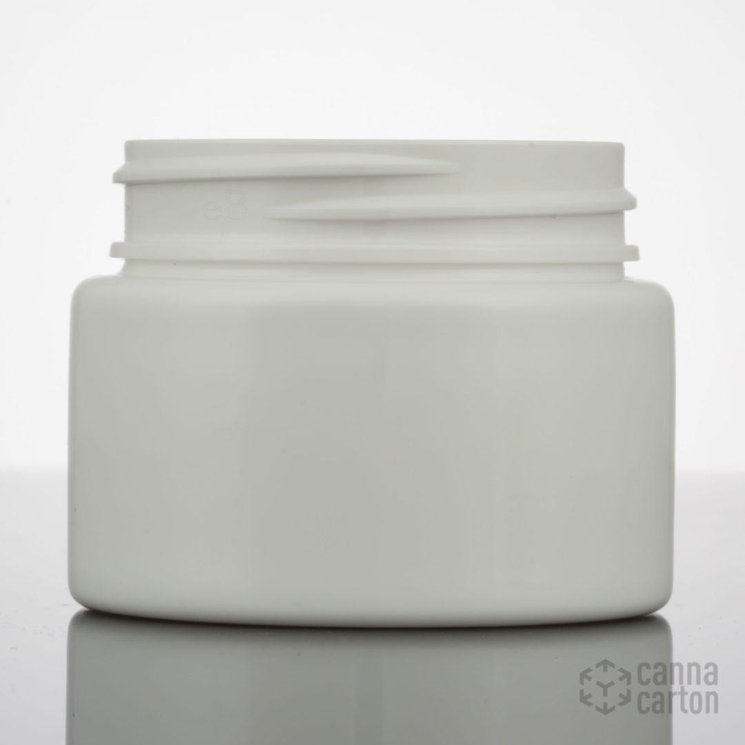 20 dram Straight Sided Plastic Jar - White | CannaCarton LLC