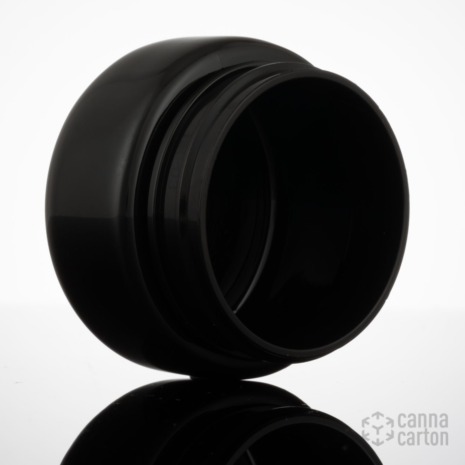 2 oz Round Bottom Plastic Jar - Black | CannaCarton LLC
