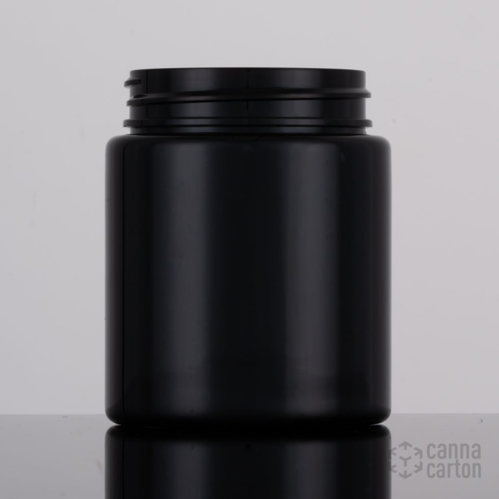 40 dram Straight Sided Plastic Jar - Black | CannaCarton LLC