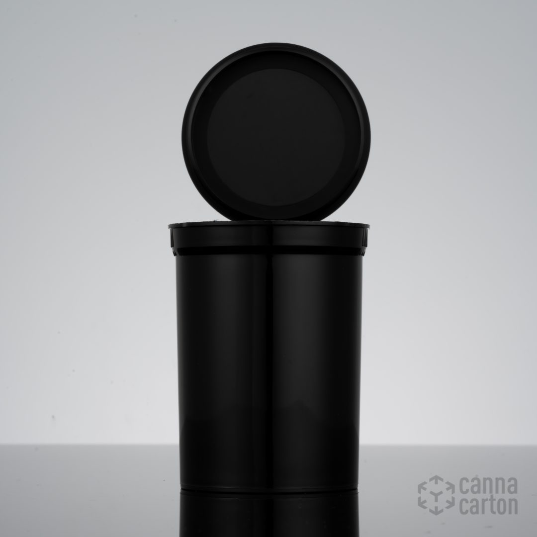 30 dram Pop Top Tube - Black | CannaCarton LLC